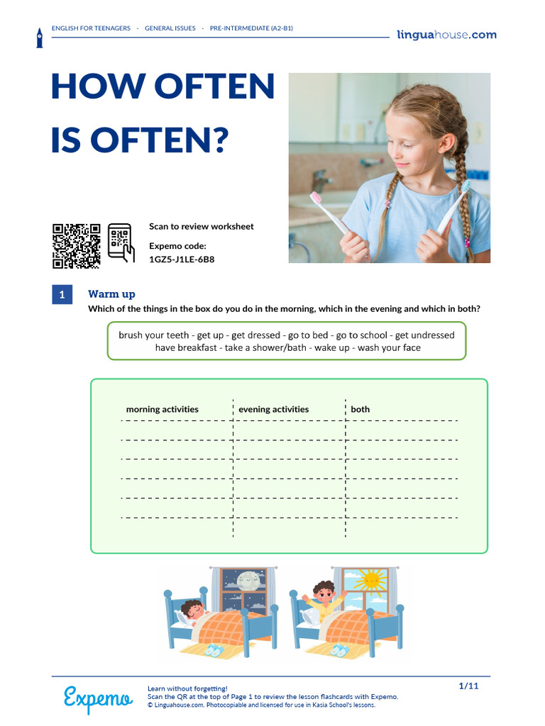 How Often Is Often British English Student A2 B1 | PDF | Toothbrush