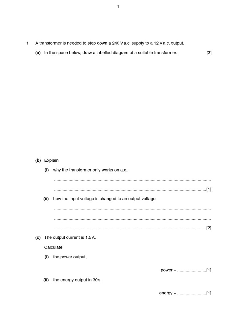 IGCSE Physics: Electricity & Magnetism Exam | PDF | Voltage | Electric ...