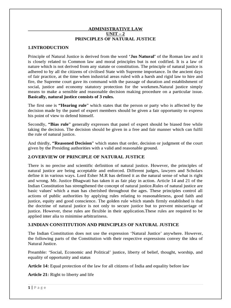 Principles of Natural Justice | PDF | Justice | Crime & Violence