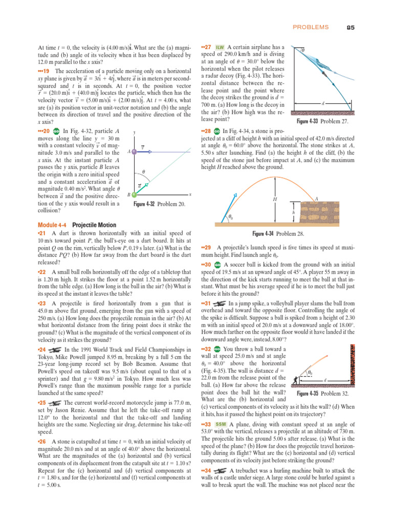 Projectile Motion Problems and Solutions | PDF | Mechanics | Motion ...