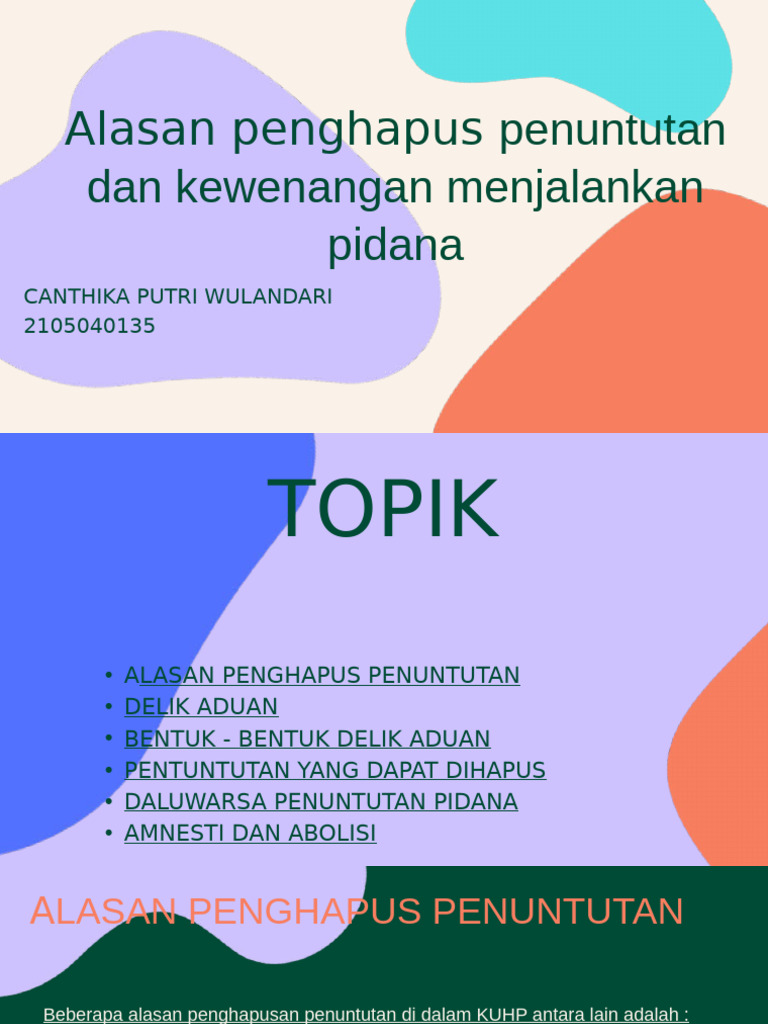 Alasan Penghapusan Penuntutan Pidana | PDF
