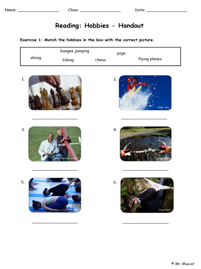 Reading - Hobbies Handout | PDF