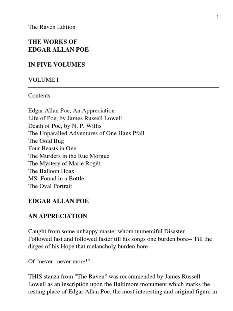 Collected Works of Poe | PDF | Poetry
