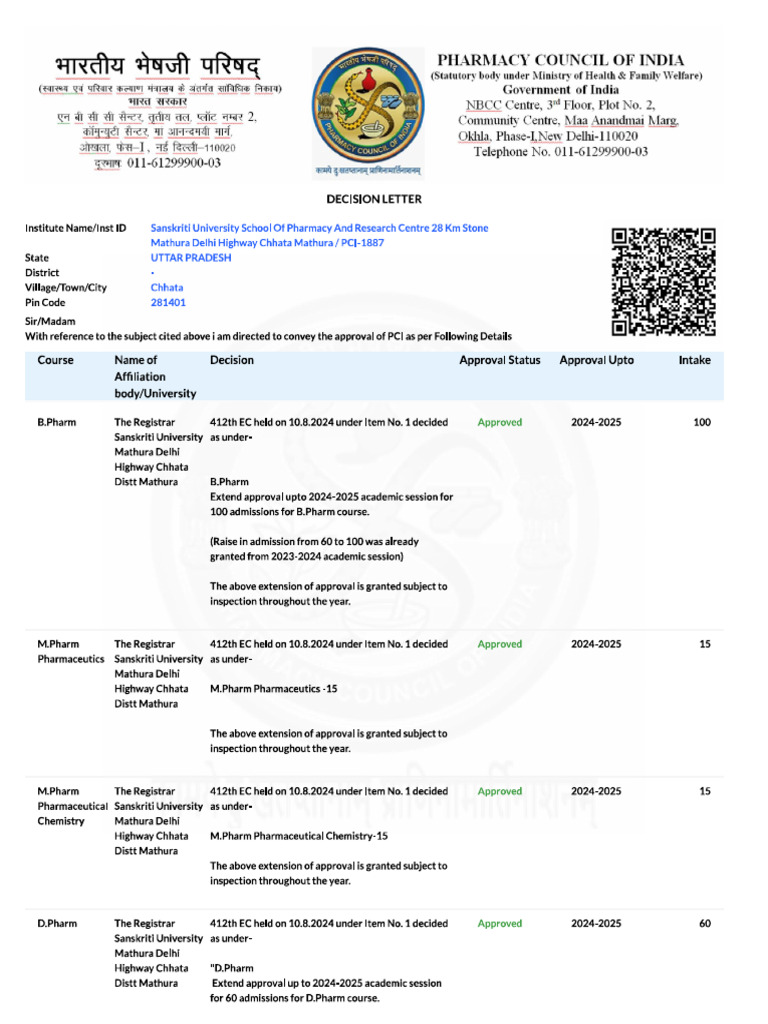 PCI Approval Letter | PDF