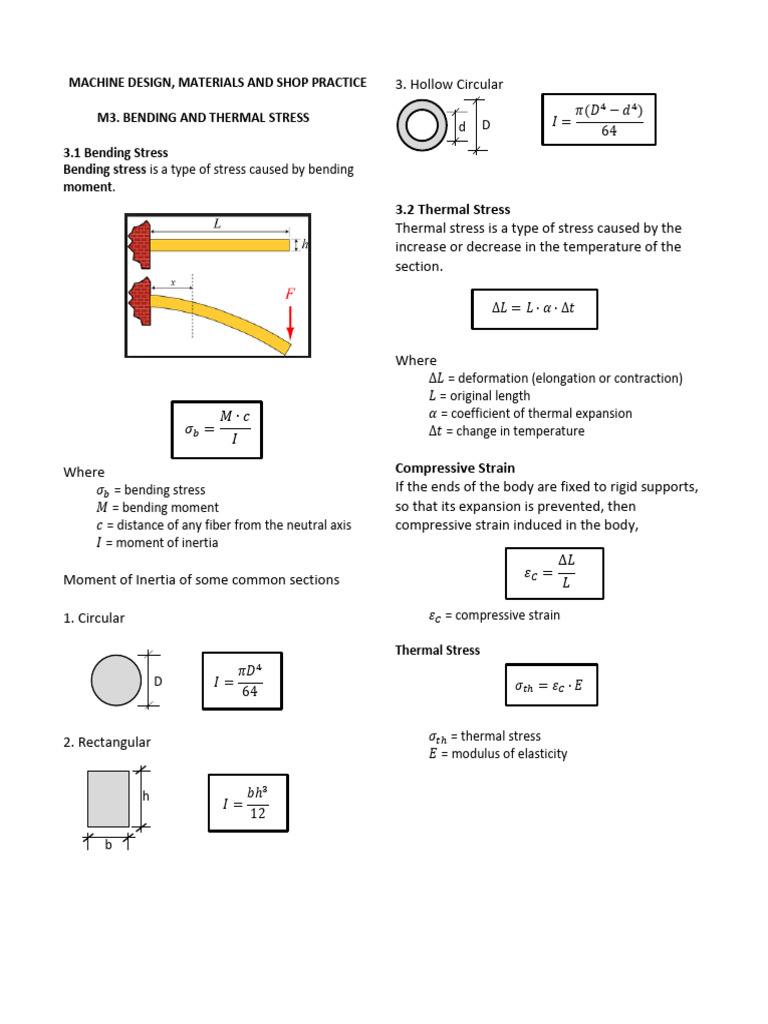 Bending and Thermal Stress Explained | PDF