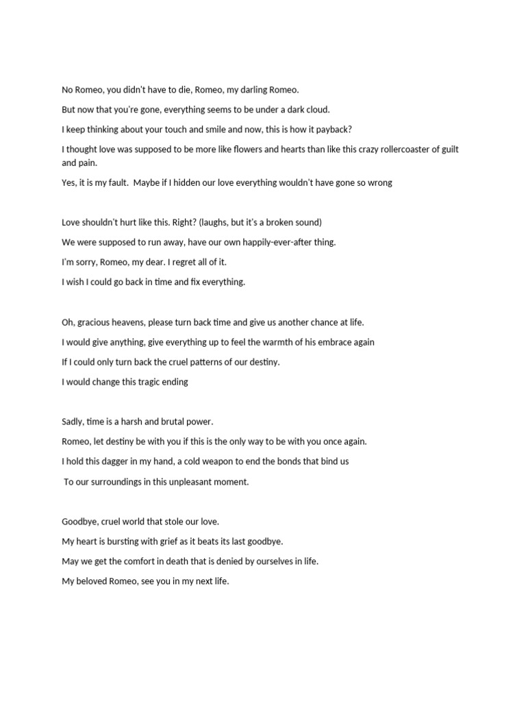 Juliet Monologue | PDF