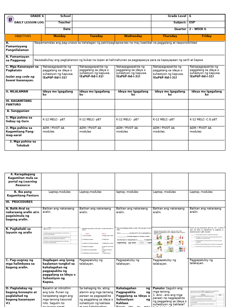 WEEK6 DLL ESP 1 | PDF
