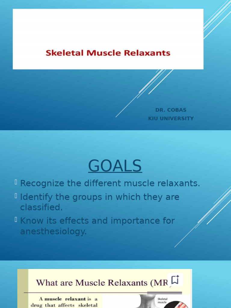 Muscle Relaxants in Anesthesiology | PDF