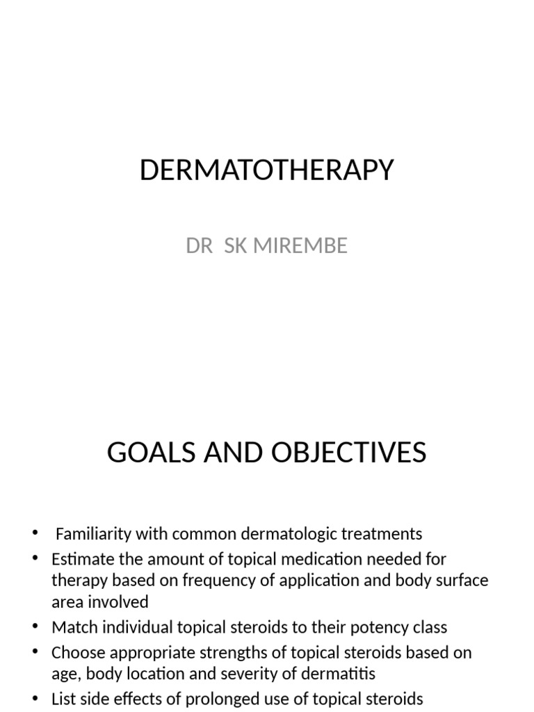 Dermatotherapy: Topical Treatments Guide | PDF | Topical Medication ...