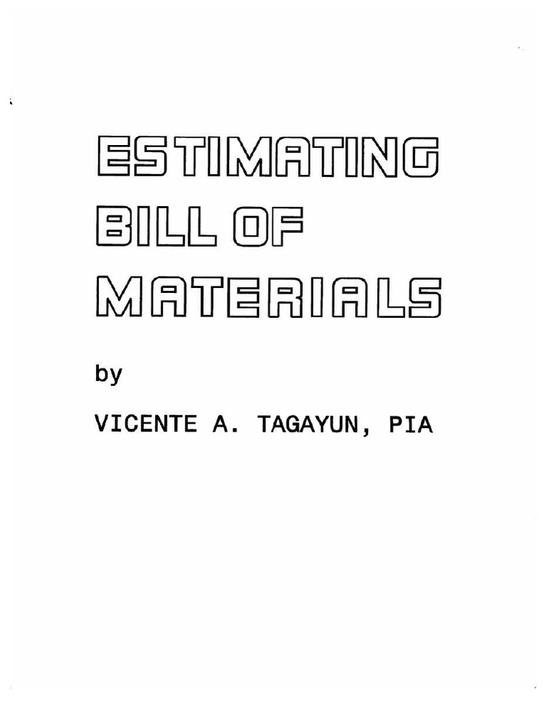Estimating Bill of Materials by Vicente Tagayun | PDF