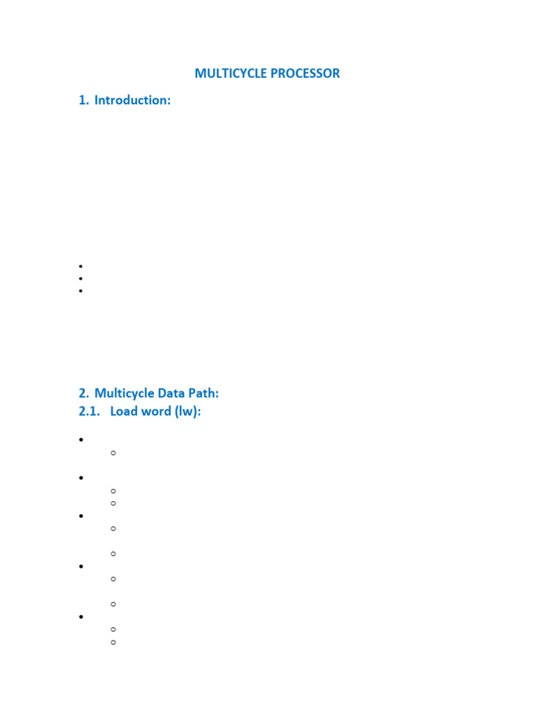 Multiple Cycle Processor Design | PDF | Central Processing Unit | Office Equipment