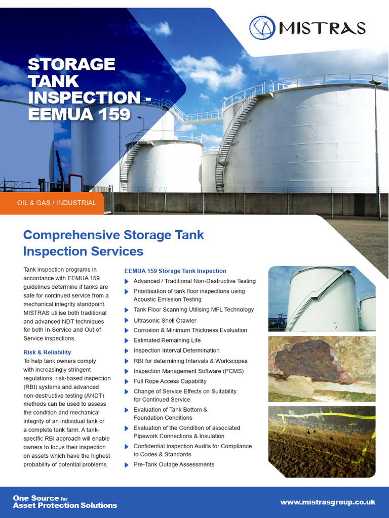 EEMUA 159 Tank Inspection Services | PDF | Nondestructive Testing