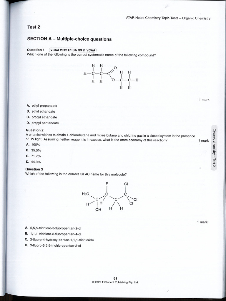 Organic Chemistry (Test 2) | PDF