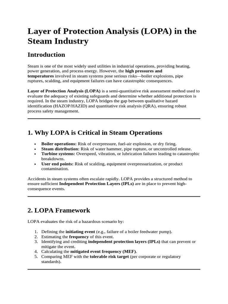 Layer of Protection Analysis | PDF | Risk | Boiler