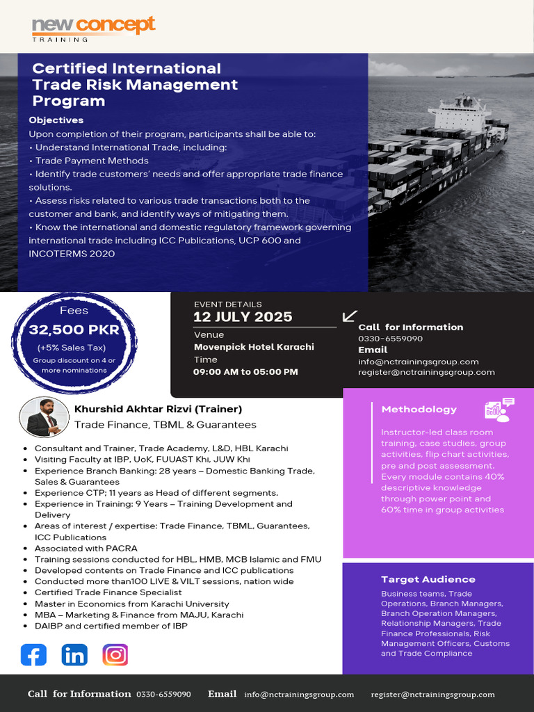 Certified International Trade Risk Management Program | PDF | Letter Of Credit | Economies