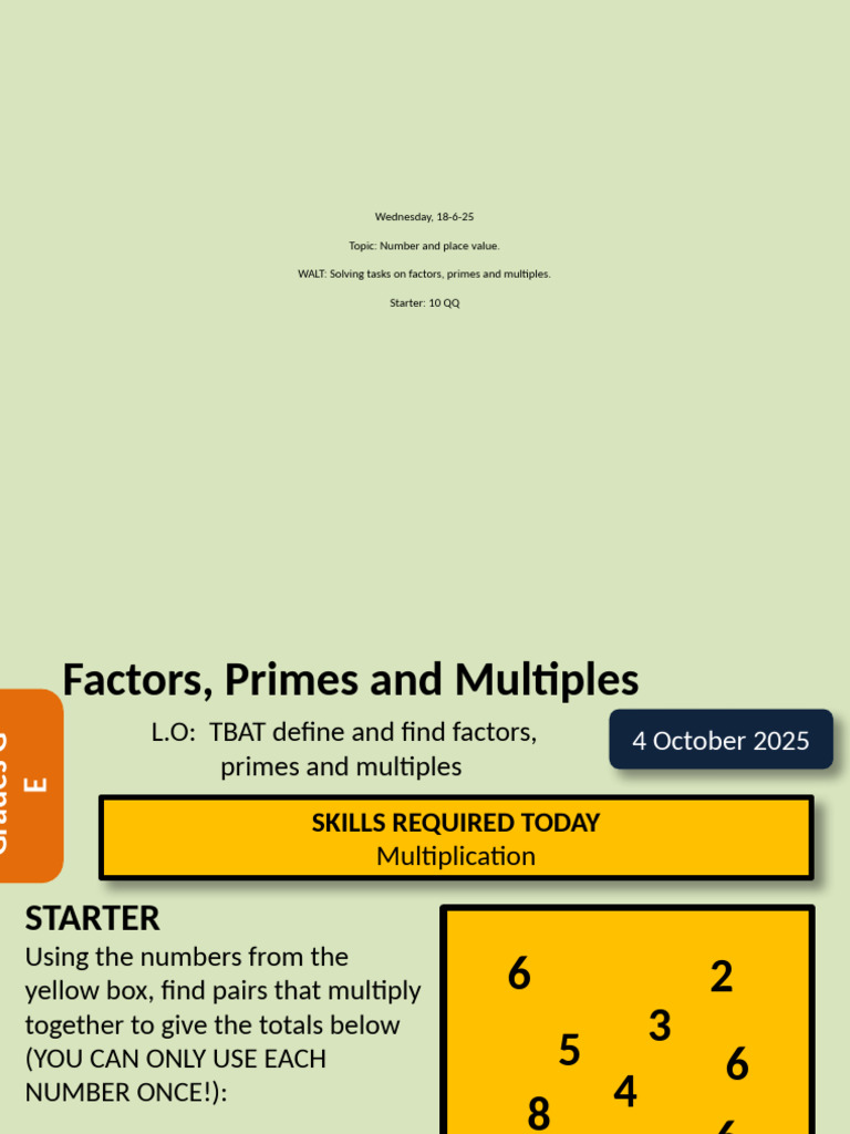 Understanding Factors, Primes, and Multiples | PDF | Prime Number ...