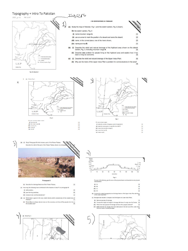 Pakistan Geography Final Exam | PDF | Earth Sciences