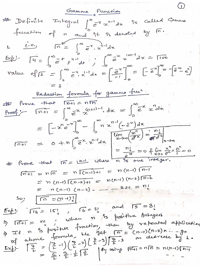 Unit-4 - Gamma & Beta Function | PDF