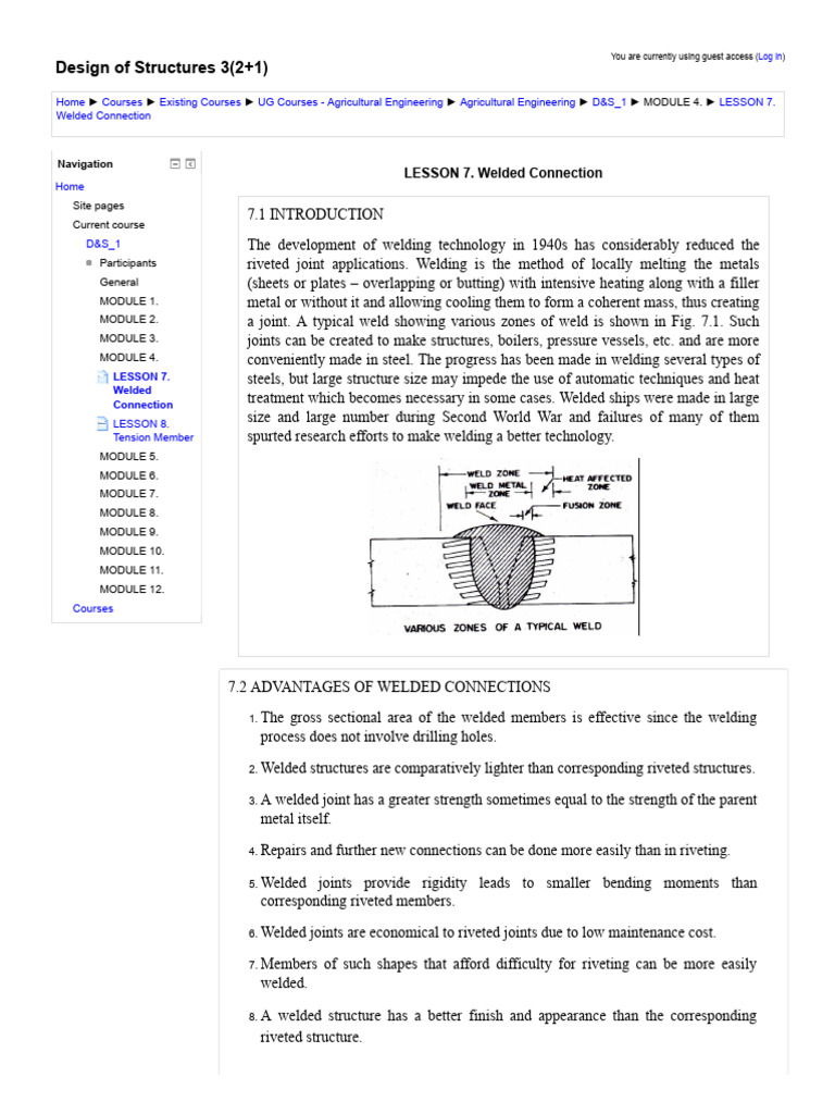 D&S - 1 - LESSON 7. Welded Connection | PDF | Welding | Construction