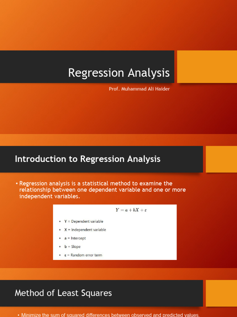 Lecture 18 Regression Analysis | PDF | Regression Analysis | Linear ...
