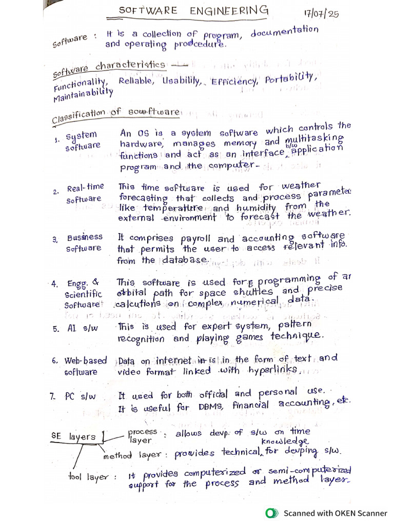 Software Engineering Note (Upto Mid Sem) Chandni Ma'Am | PDF