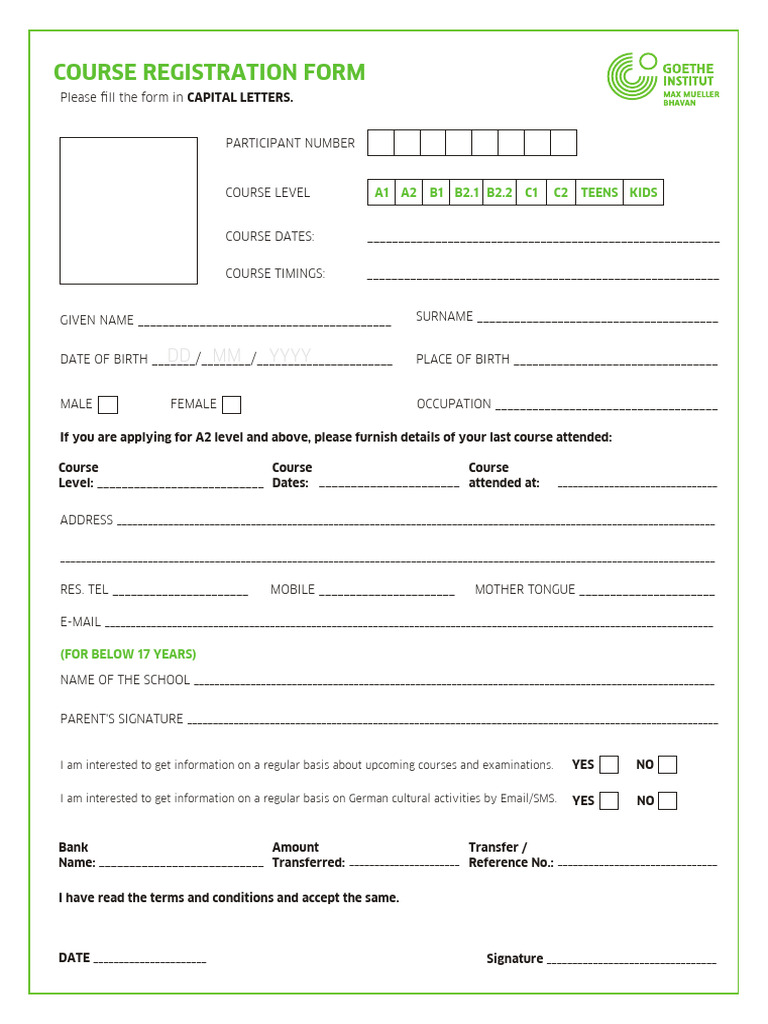Course Registration Form 2021 Editable | PDF | Microsoft Windows ...
