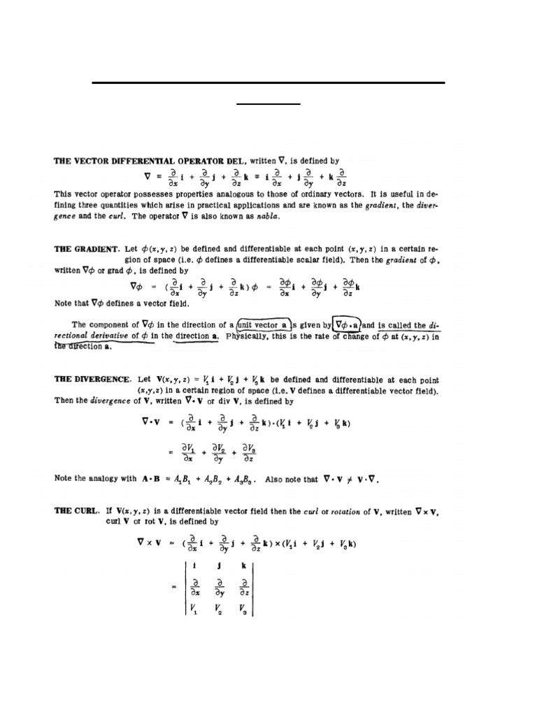 Divergence, Curl, Gradient | PDF