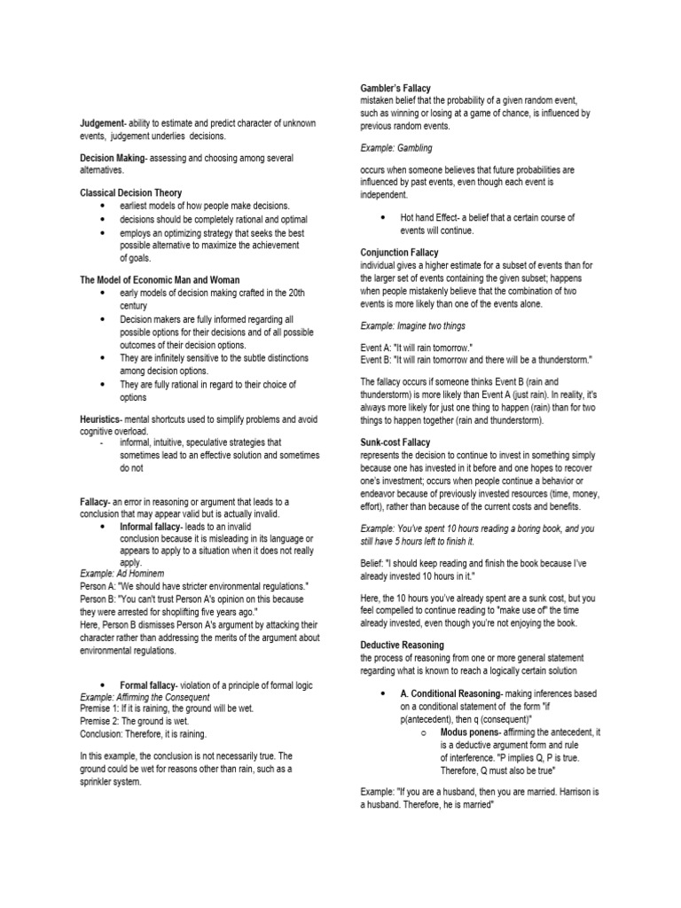 COGNITIVE-PSYCHOLOGY Reviewer | PDF | Deductive Reasoning | Emotions