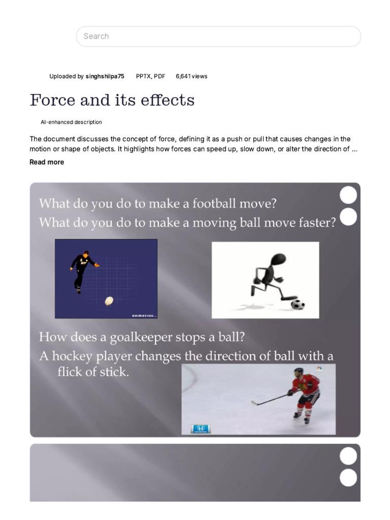 Force and Its Effects | PDF | Force | Physical Quantities