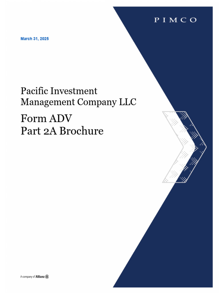 PIMCO Form ADV Part 2A Brochure 2025 | PDF | Securities (Finance ...