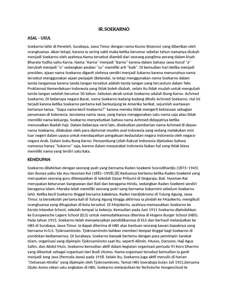 Ir.soekarno , Tiara | PDF