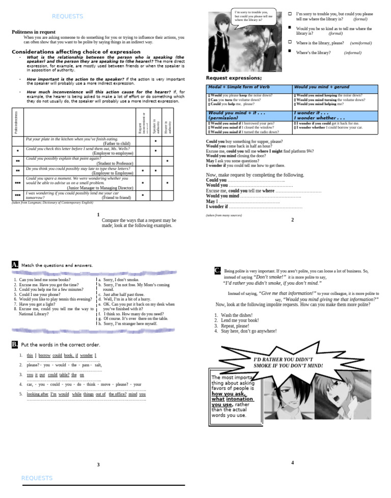 Politeness in Making Requests | PDF | Linguistic Morphology | Grammar