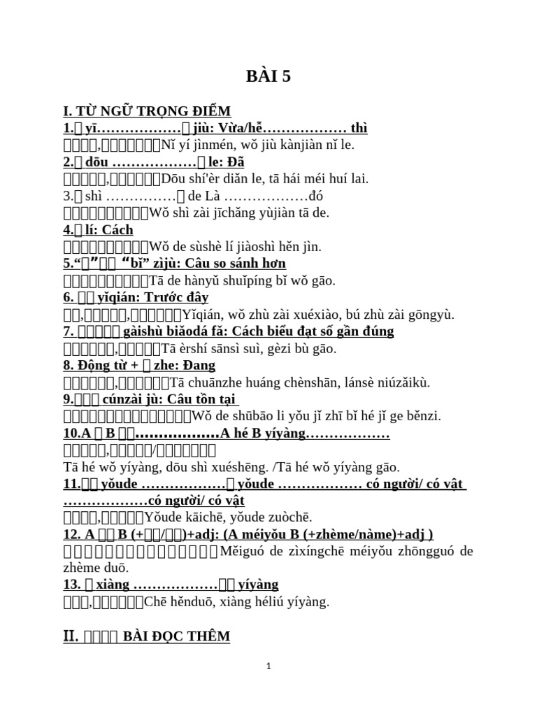 Bài 5 - Sách Boya | PDF