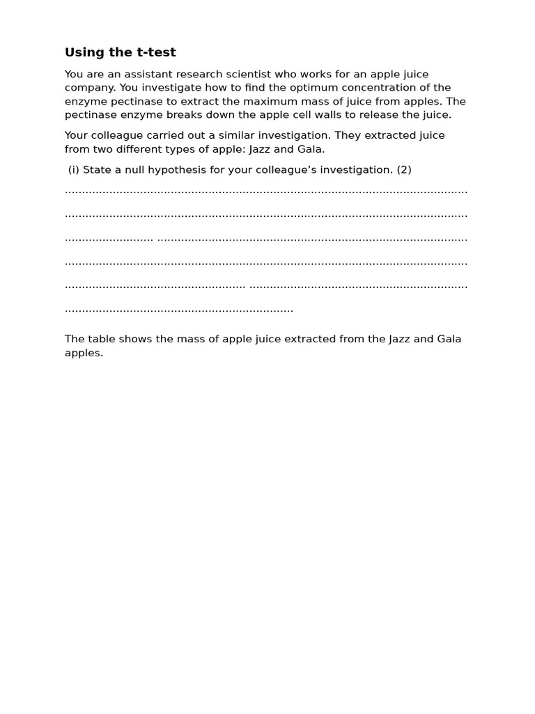 Using The T Test Practice Pdf 1194