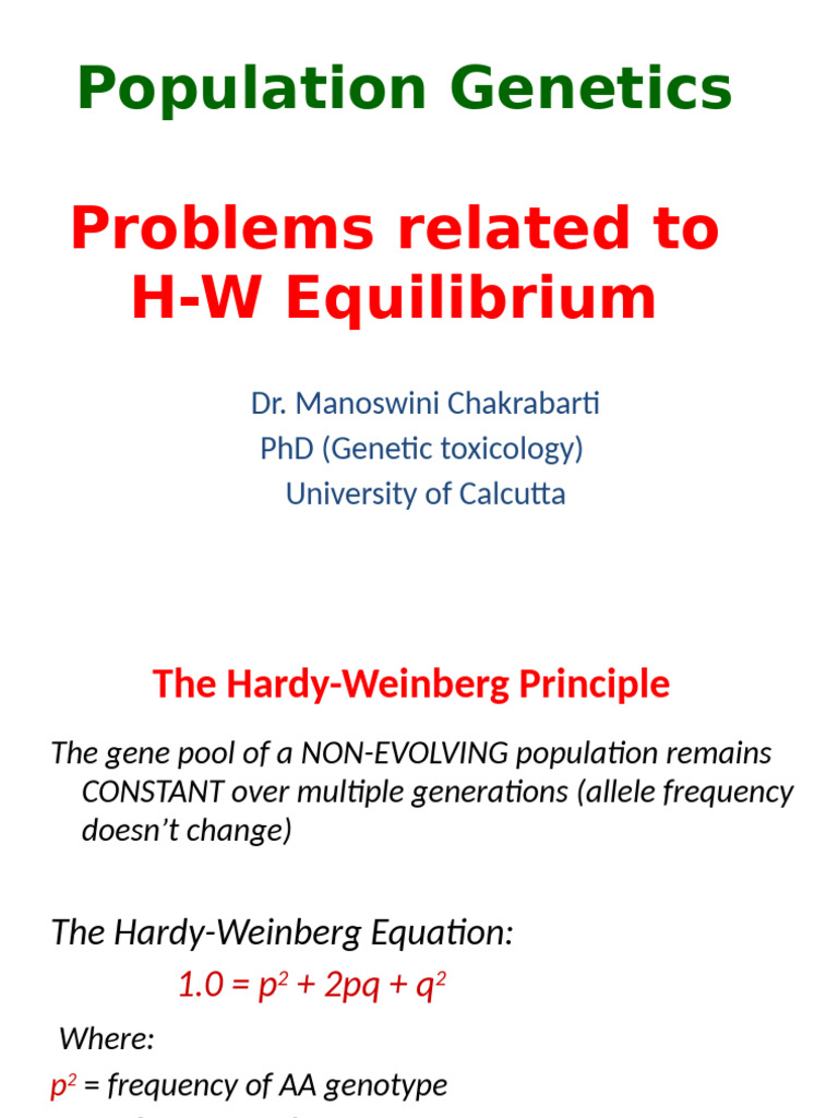 Hardy-Weinberg Principle Problems | PDF | Zygosity | Allele
