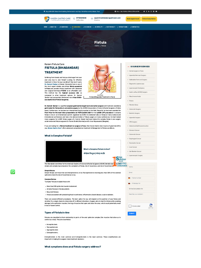 Kaizen Fistula Care FISTULA (BHAGANDAR) TREATMENT | PDF | Surgery ...