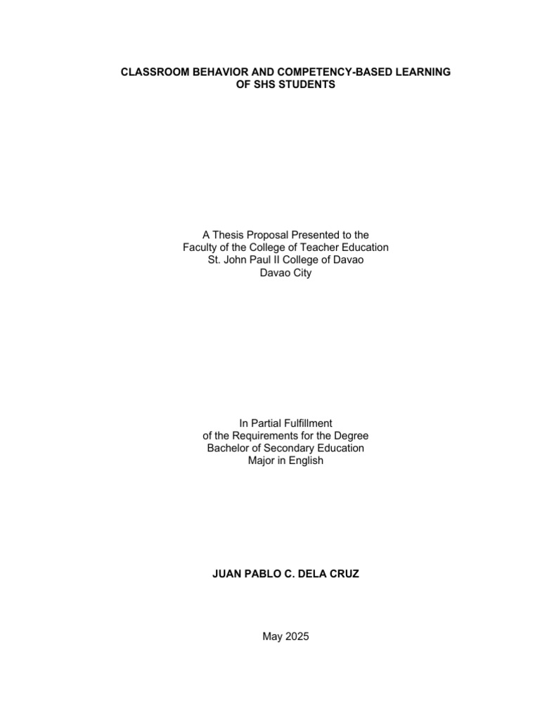 Thesis Outline Sample Type 2 | PDF | Learning | Methodology