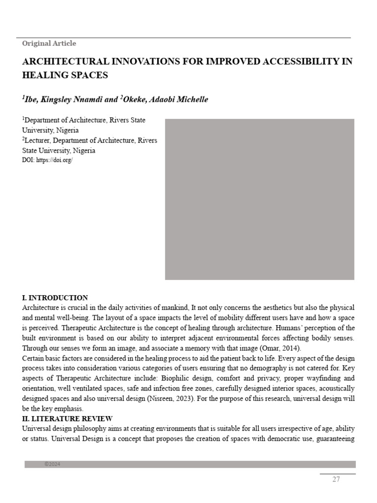 Enhancing Accessibility in Healing Architecture | PDF | Accessibility ...