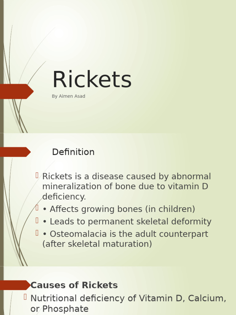 Rickets: by Aimen Asad | PDF