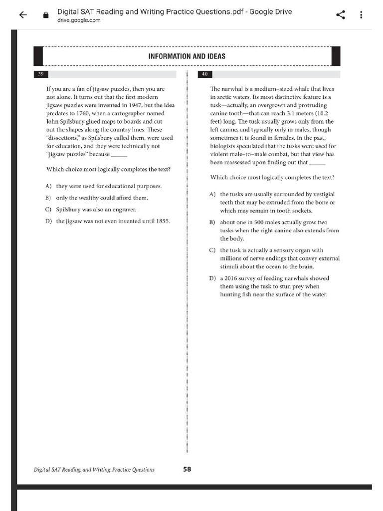 1.2 Information and Ideas Central Ideas Details Command of Evidence ...
