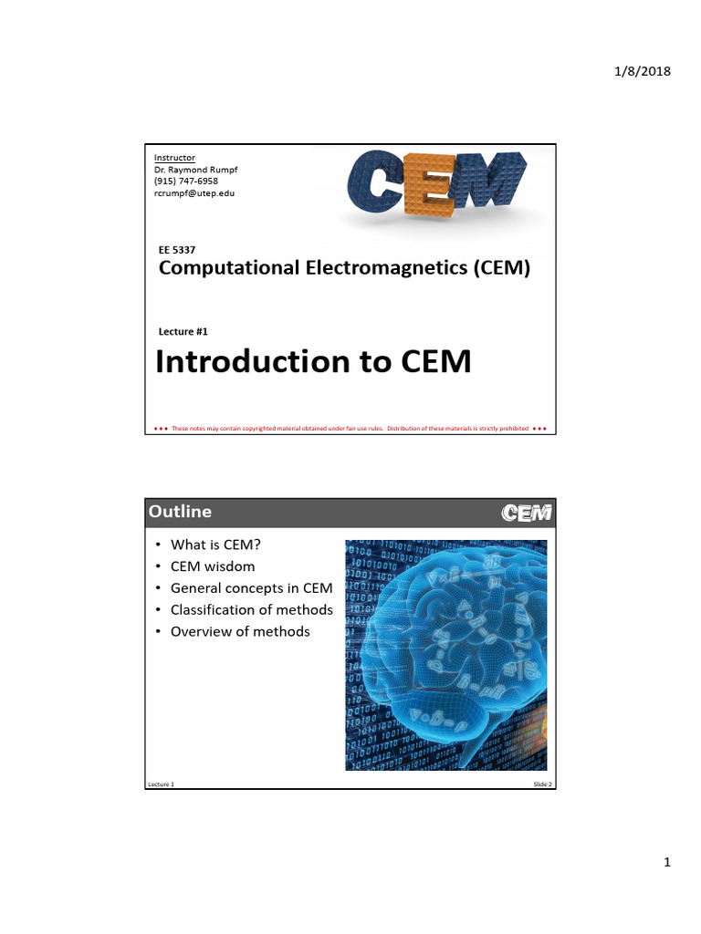 Introduction to Computational Electromagnetics | PDF | Computational ...