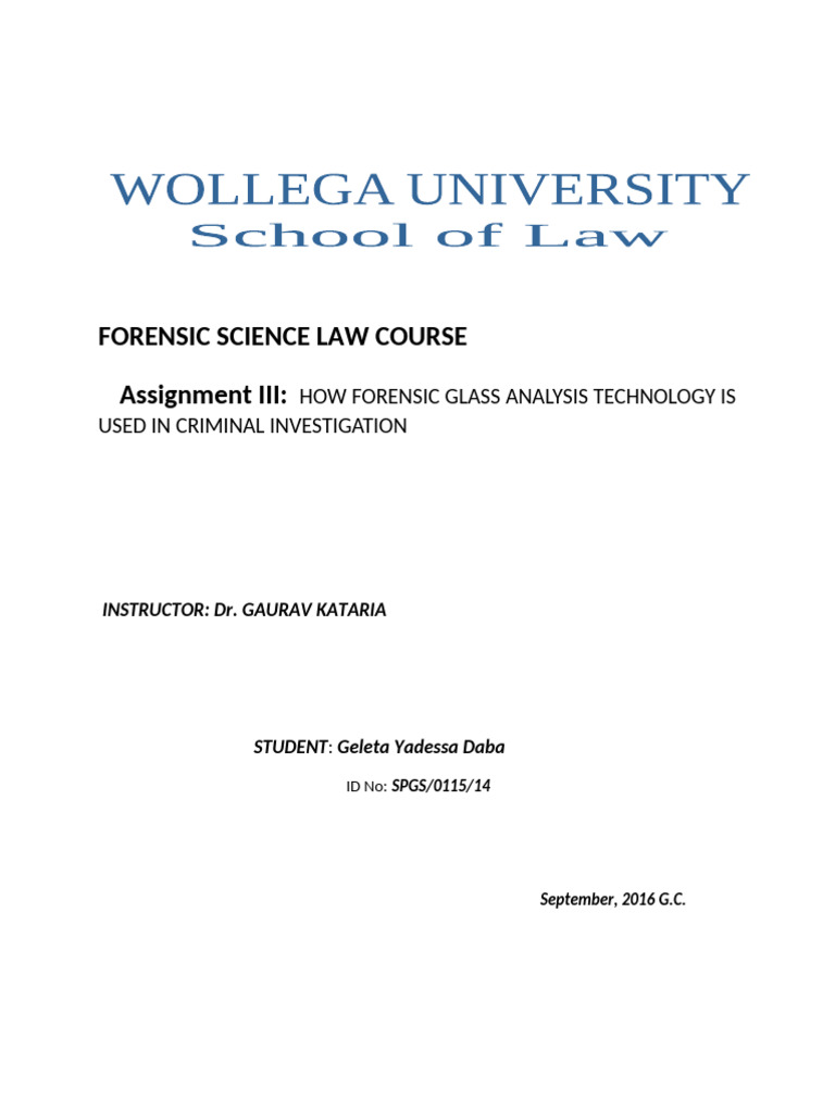 Forensic Science Final Term Paper | PDF | Glasses | Analytical Chemistry