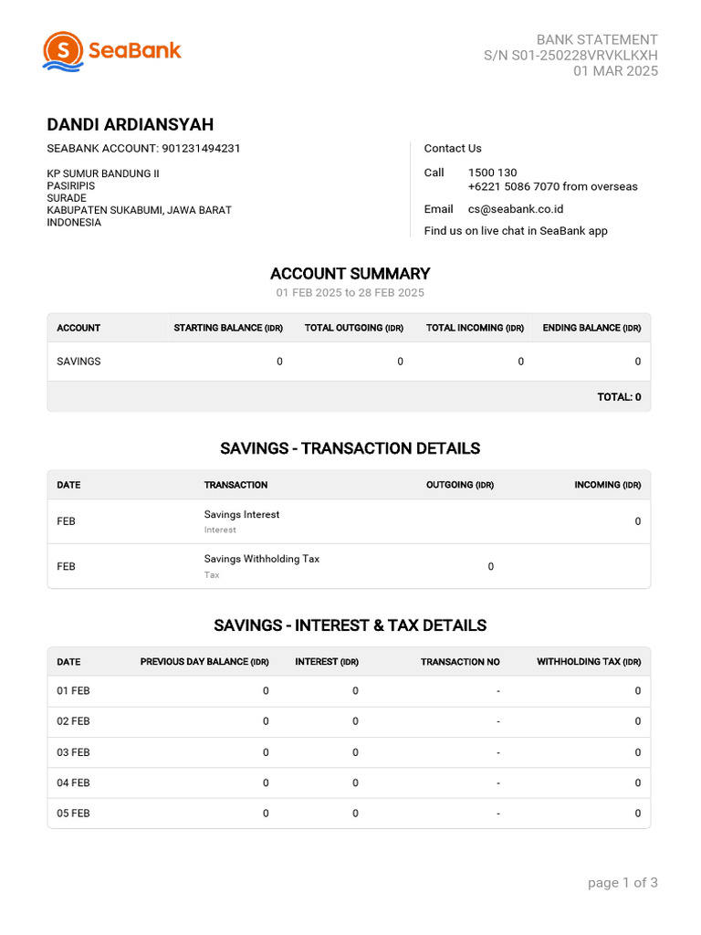 Seabank Statement 20250929 | PDF | Accounting | Personal Finance