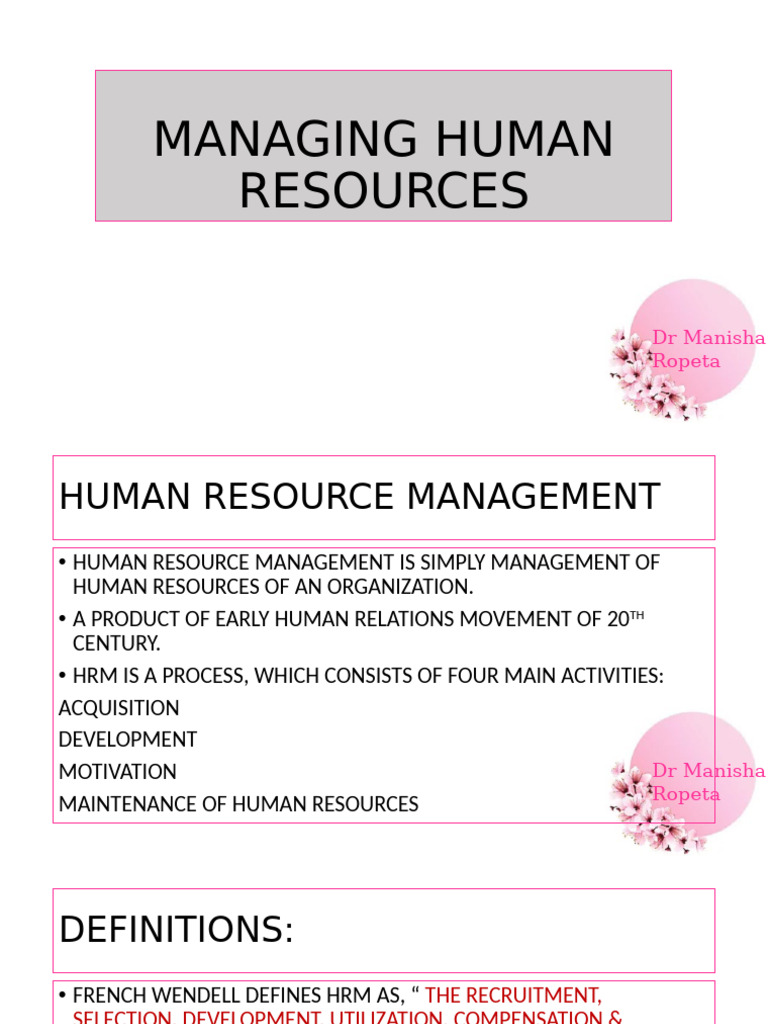 Managing Human Resources | PDF | Human Resource Management | Human ...