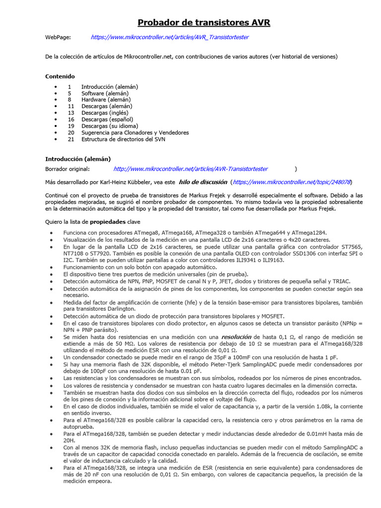 Pro Bad or de Transistor Es Avr | PDF | Transistor | Transistor de ...