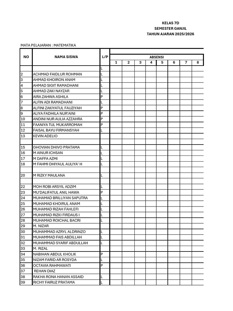 Absensi Dan Nilai Spv | PDF
