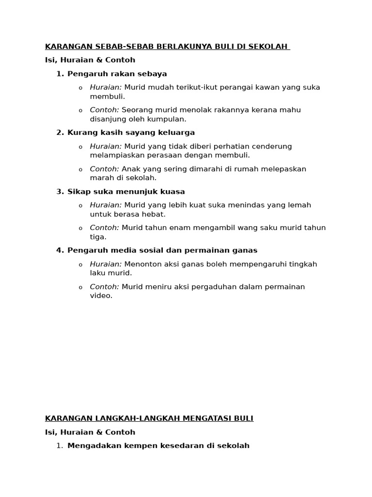 Karangan Buli | PDF