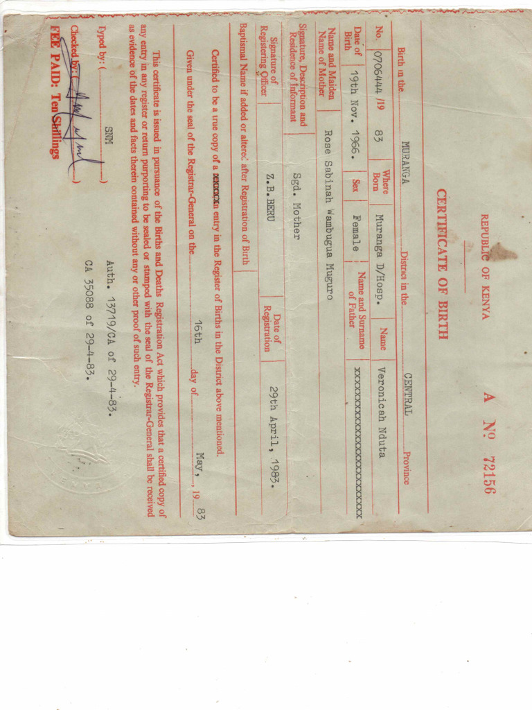 Id and Birth Cert | PDF