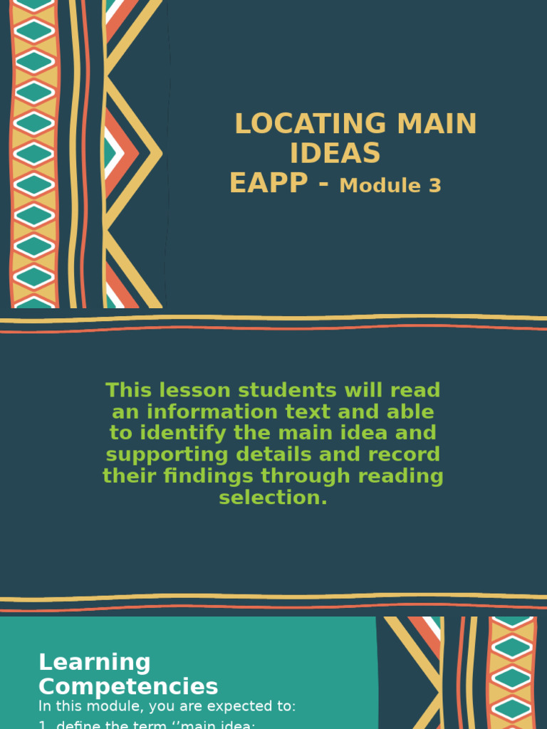 M3 Locating Main Ideas | PDF