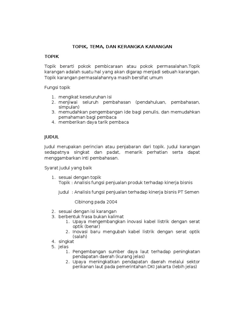 Kerangka Karangan Kerangka Karangan